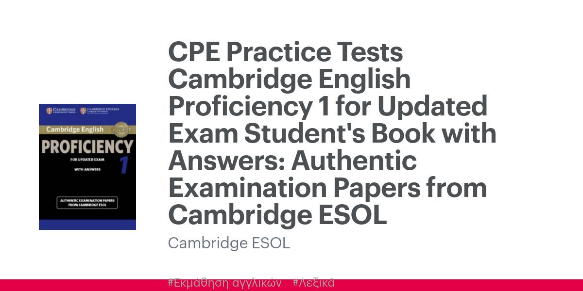 CPE Practice Tests Cambridge English Proficiency 1 for Updated Exam ...
